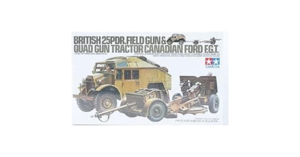 British 25PDR Field Gun & Quad gun tractor Tamiya reference 35044 ...